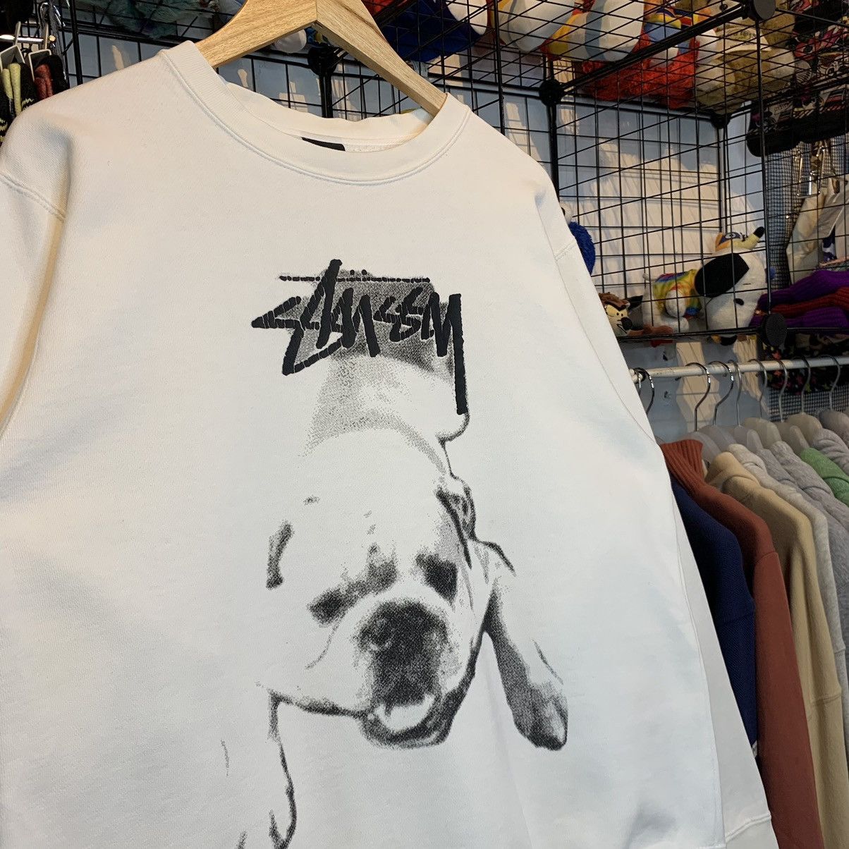 Vintage Vintage Stussy Dog Sweatshirt Stussy Dog Big Logo Graphic | Grailed
