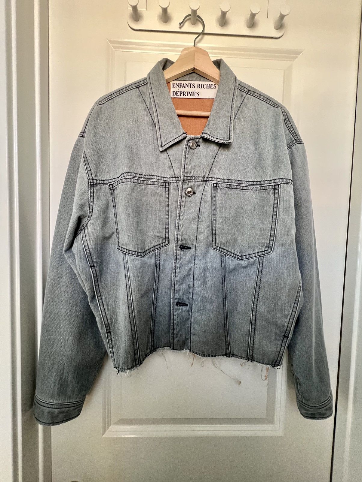 Enfants Riches Deprimes ERD Vad Hande Med Dem distressed denim jacket ...