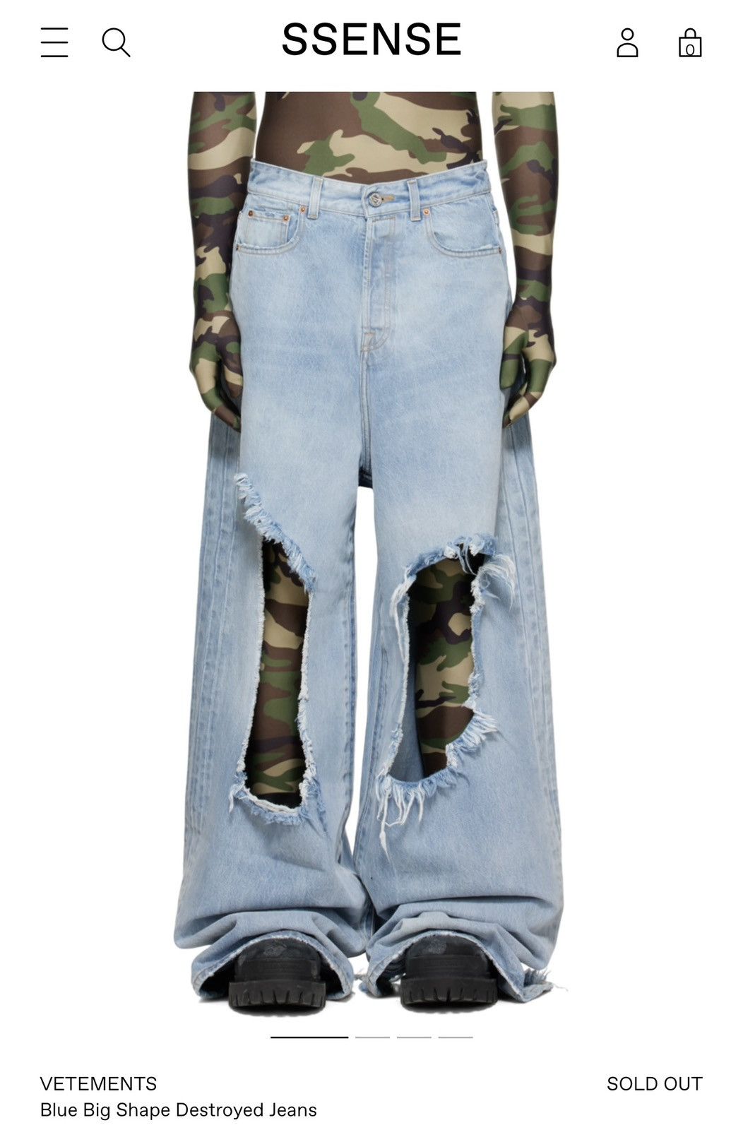 Vetements VETEMENTS Blue Big Shape Destroyed Jeans | Grailed