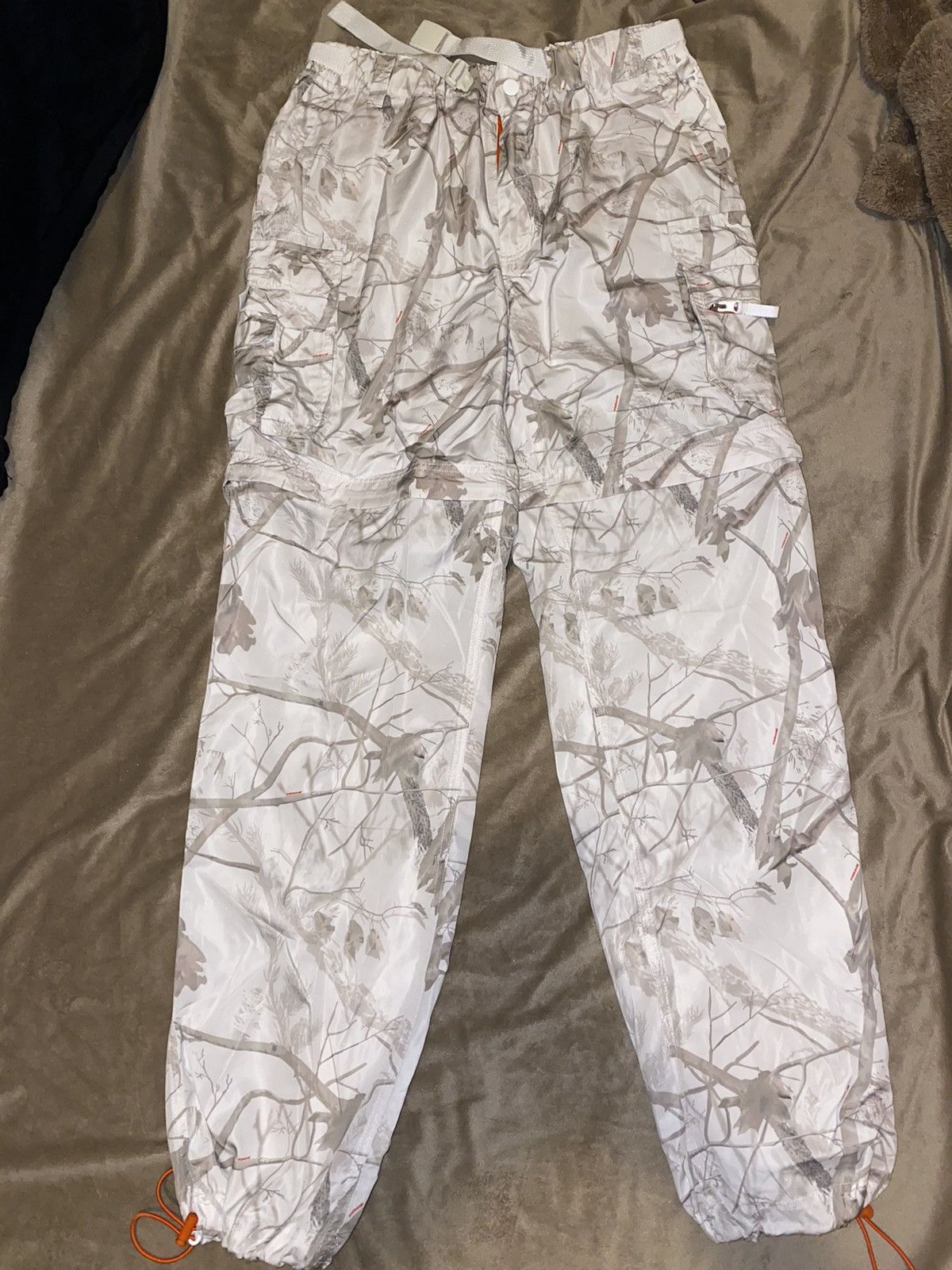 Custom Zip off White camo cargo pants | Grailed