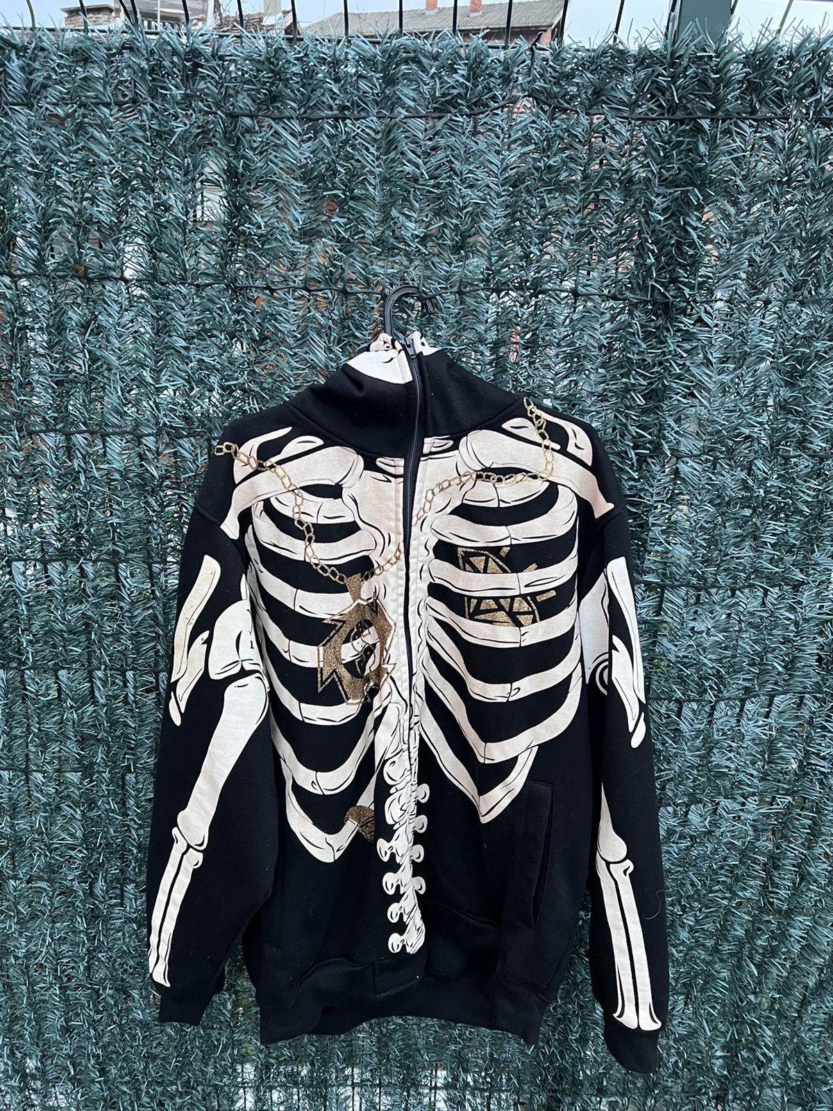 Streetwear Y2K Baggy Skeleton Hoodie | Grailed