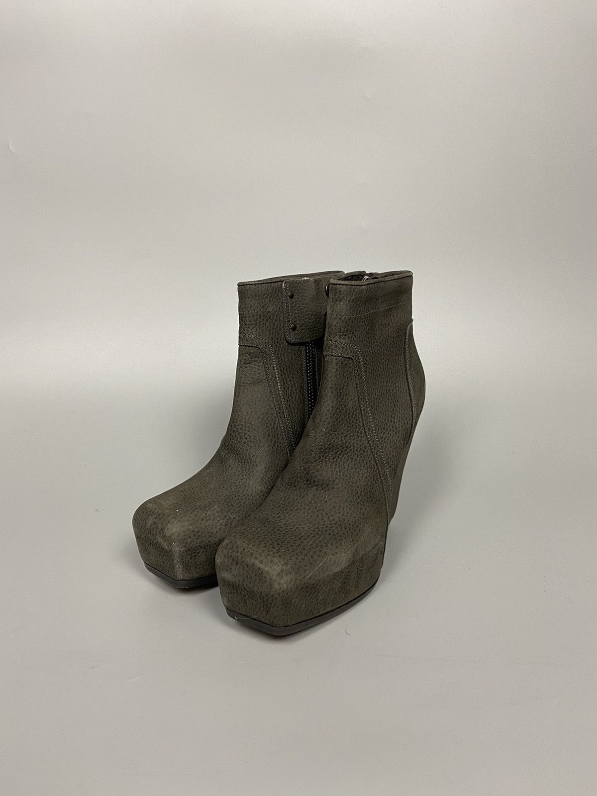 Rick Owens Square Toed Textured Leather Wedges | Grailed