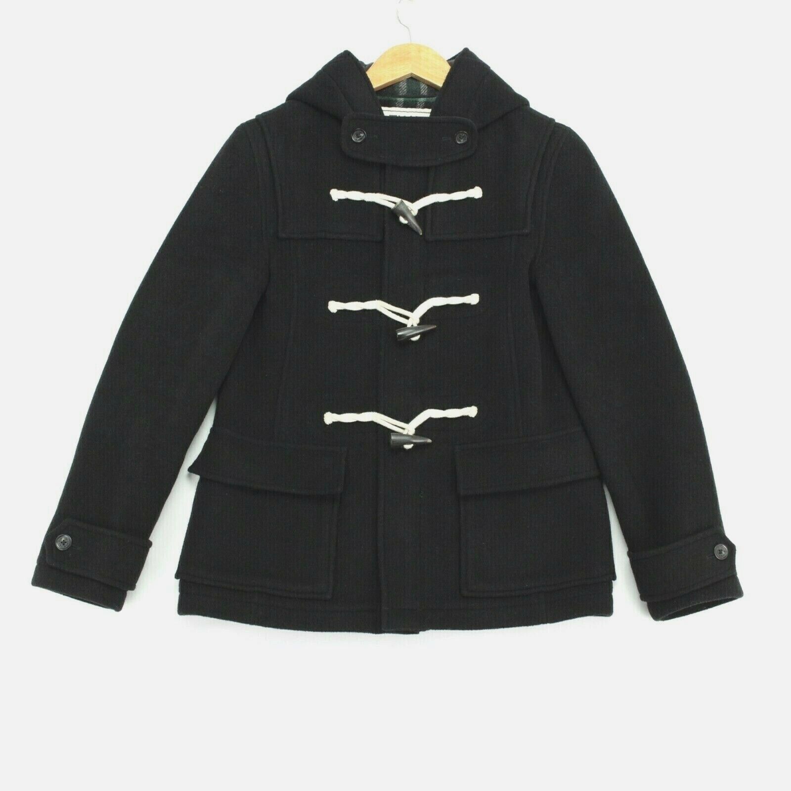 Aritzia Aritzia TNA Wool Blend Duffle Coat Womens Medium Black Hooded ...