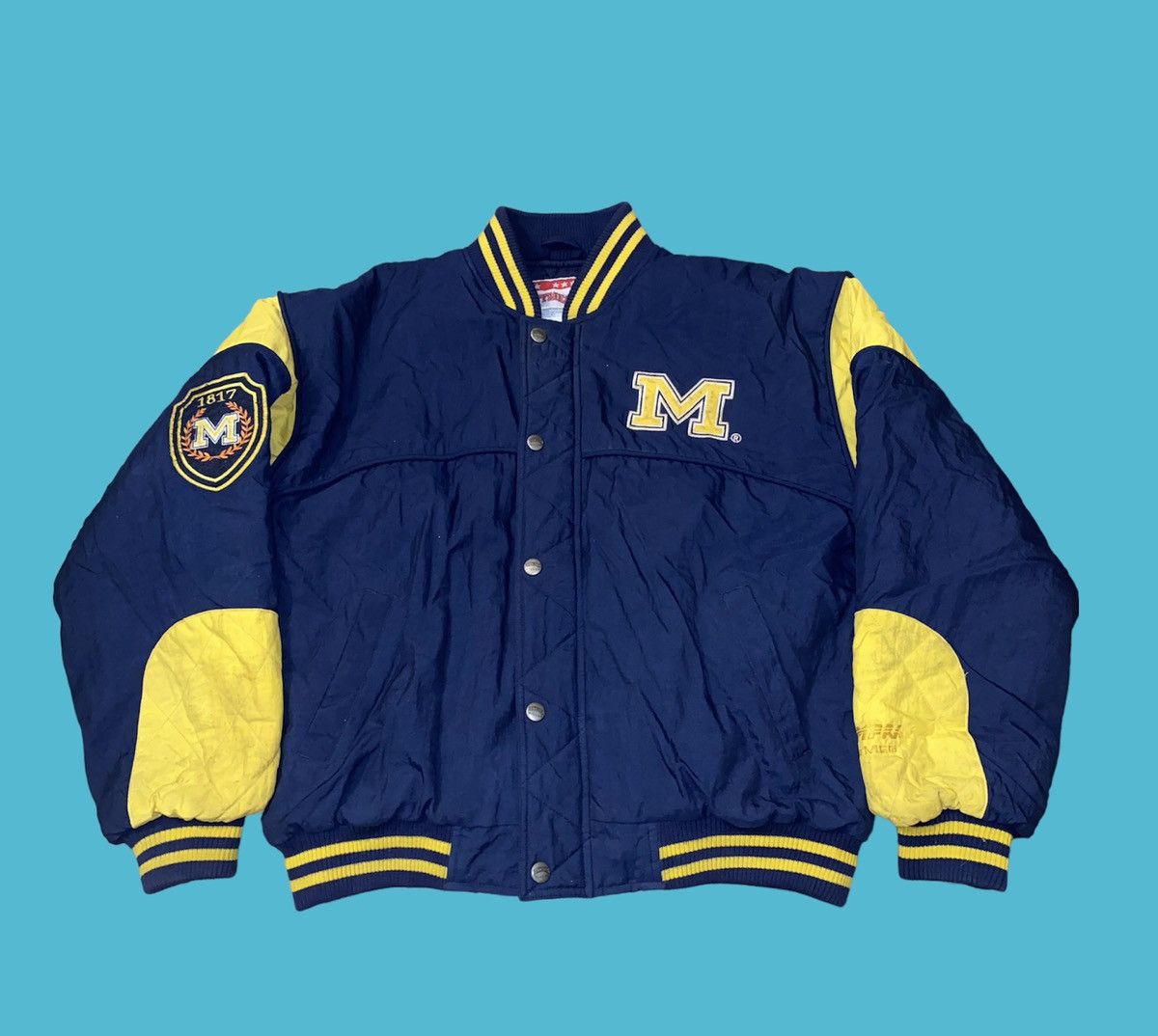 Nutmeg Vintage Nutmeg 90’s Michigan Quilted Varsity Jacket | Grailed