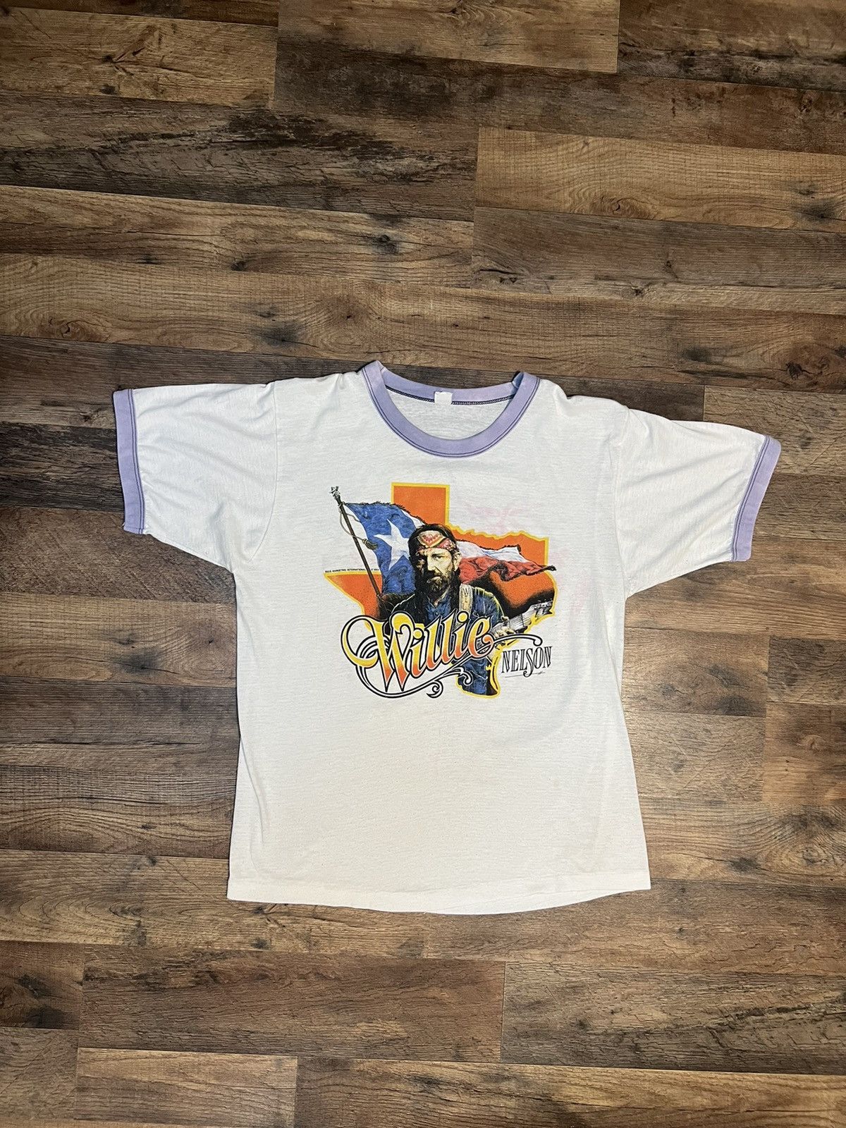 Vintage Vintage 84’ Thrashed Willie Nelson Tour Ringer Tee | Grailed