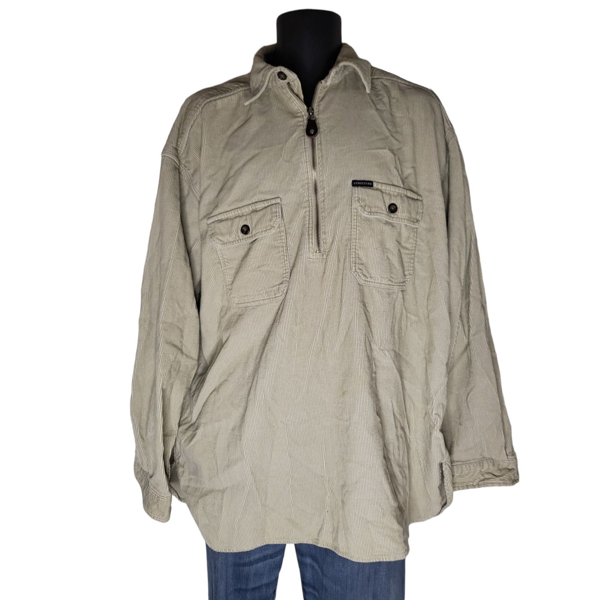 Structure Vintage Structure 90s Tan Courduroy Sz L Shirt Men | Grailed