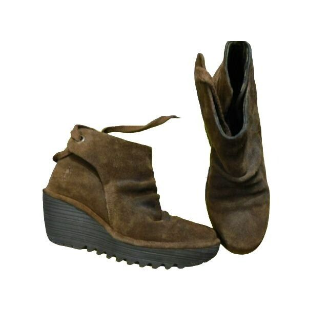 Fly London Fly London Size 37 / 6.5 US Oil Suede Wedge Brown Ankle Boot ...