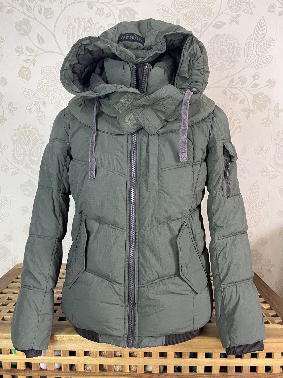 Japanese Brand Human United Movement Puffer Jacket With Hoodie Human ...