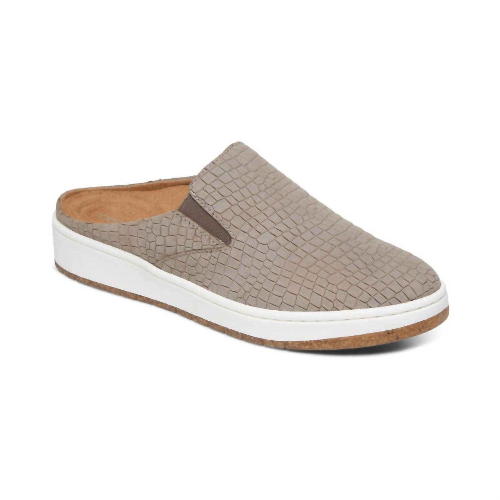 Aetrex NEW AETREX Sasha Sneaker Mule In Taupe Croc | Grailed