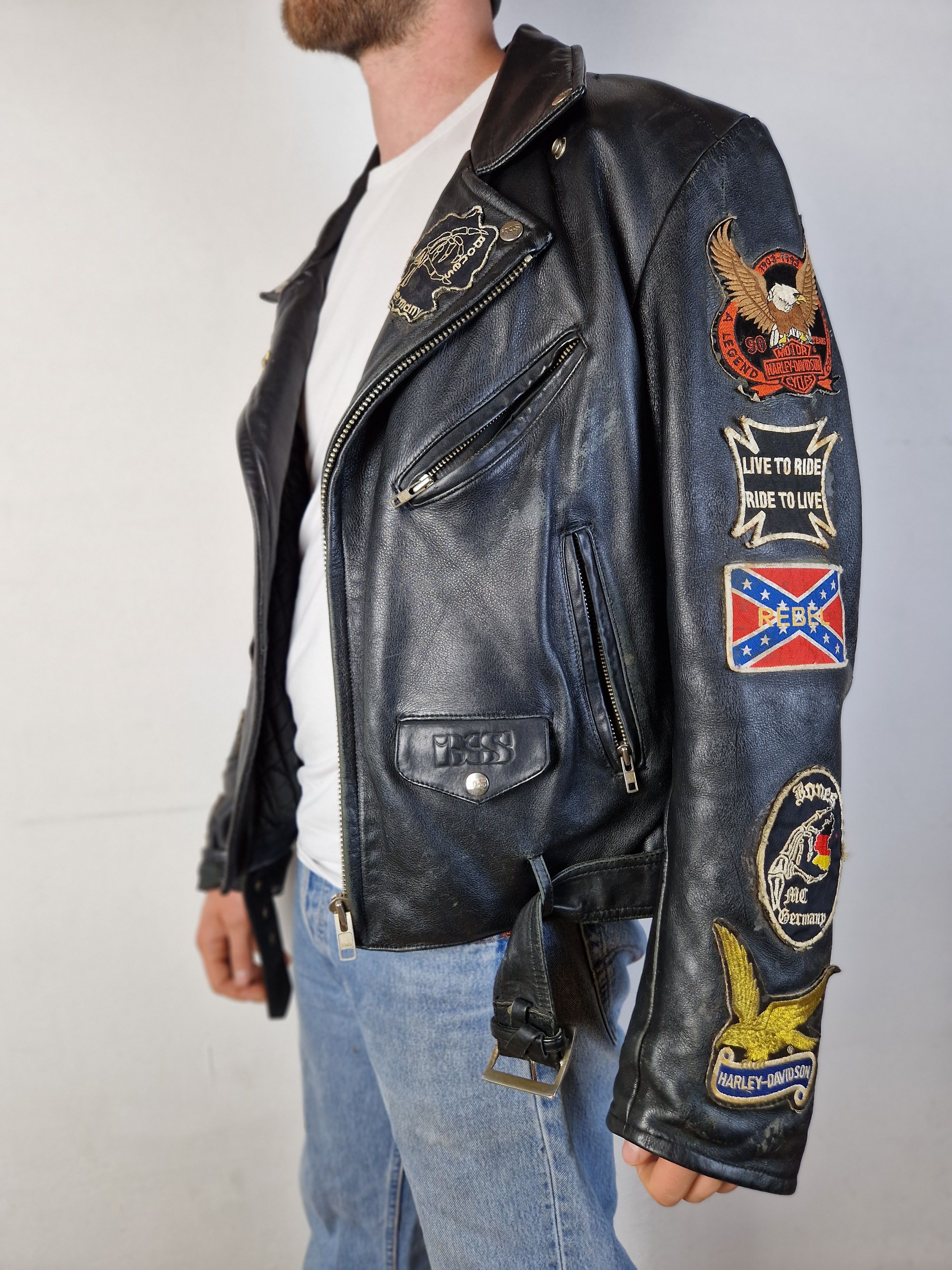 Harley Davidson Rare Harley Davidson Hells Angles Leatherjacket Bones ...