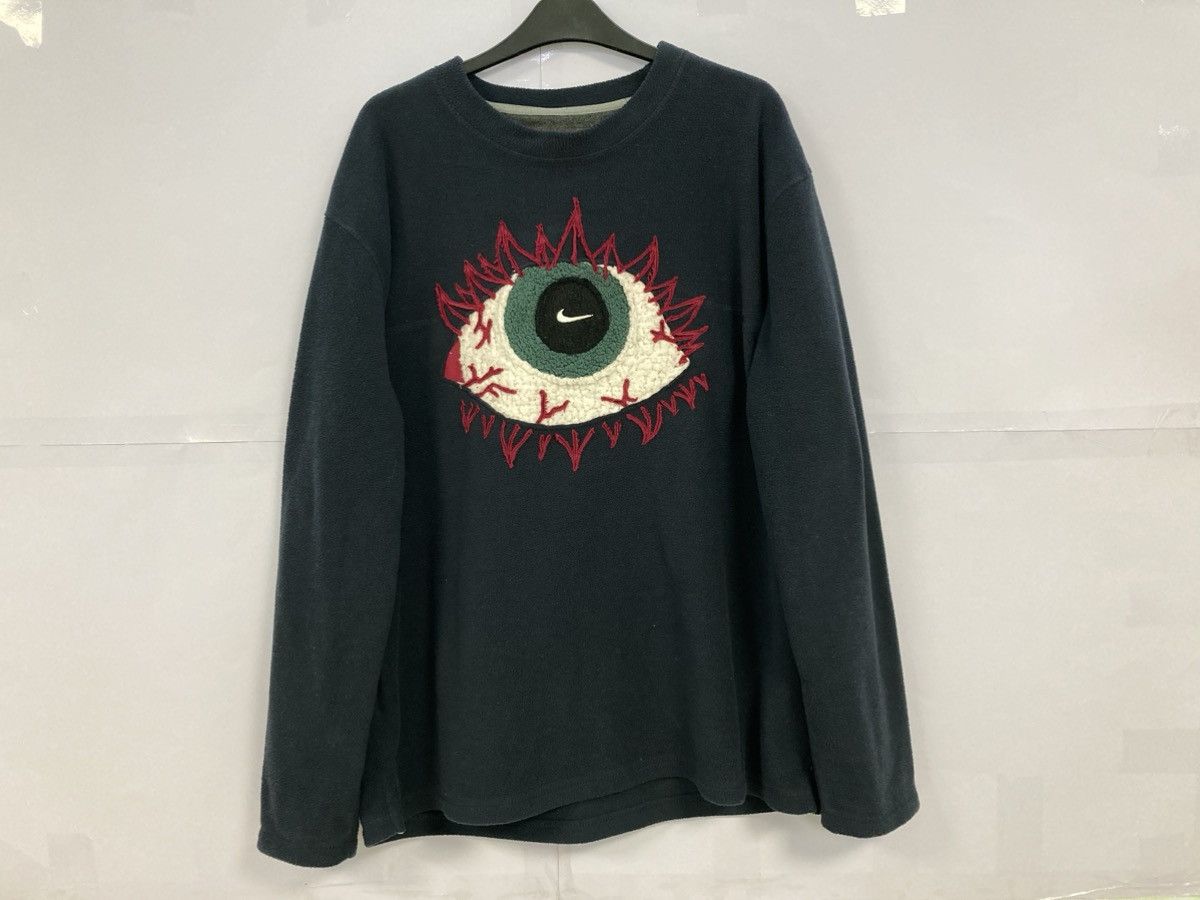 Nike nike vintage custom 1of1 sweatshirt beige fleece eye blood | Grailed