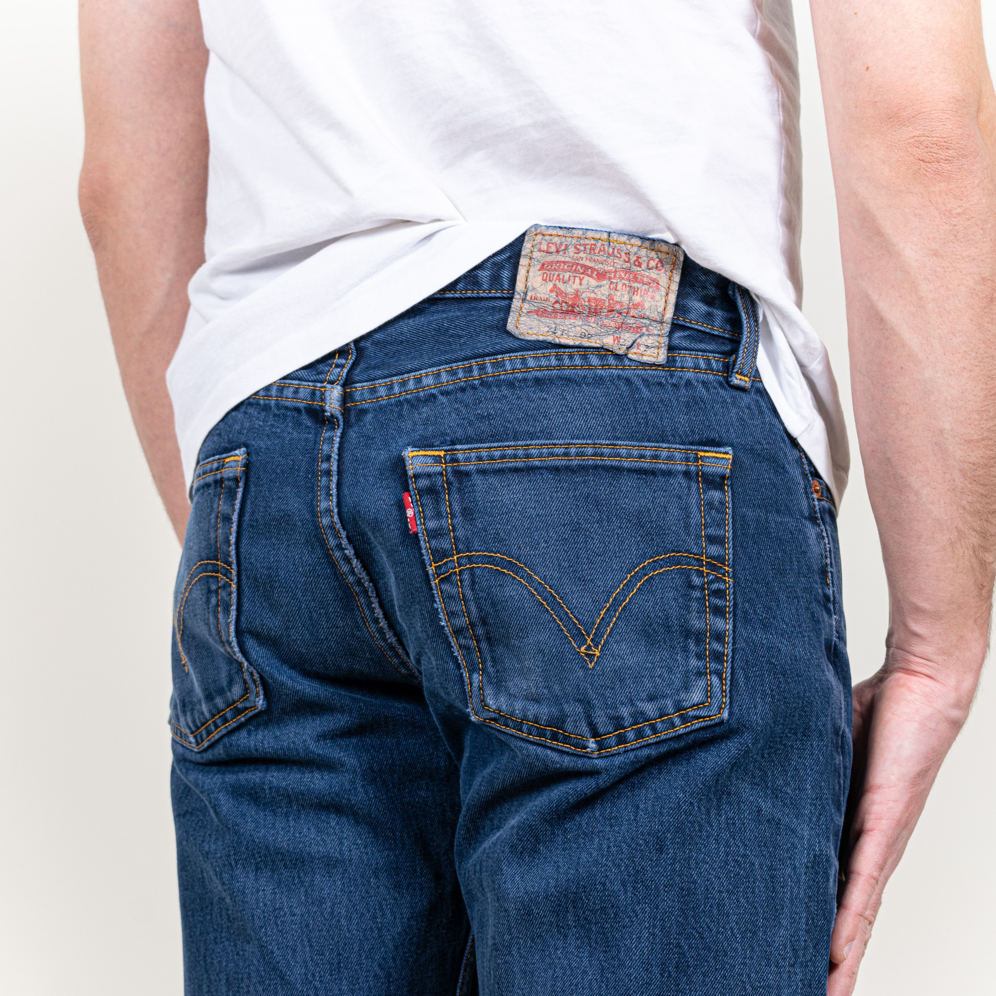Levi's Levi's Logo 751 Vintage Straight Fit Dark Wash Blue Jeans | Grailed