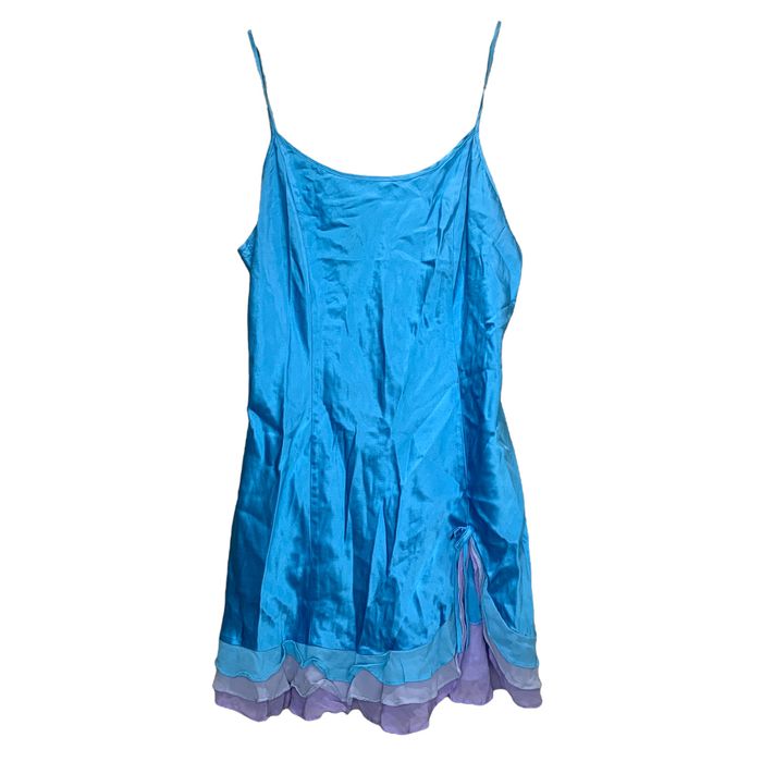 Victoria's Secret Victoria's Secret Silk Blue Tank Slip Dress Lingerie ...