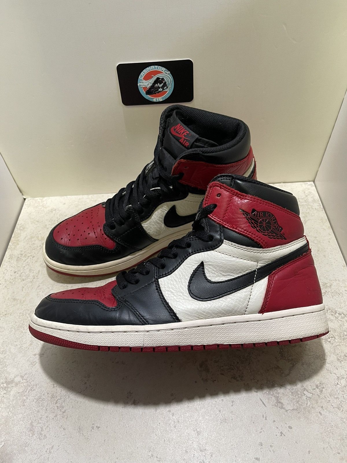 Jordan Brand × Nike Nike Air Jordan 1 Retro High OG Bred Toe Red Black ...