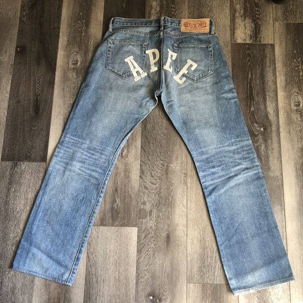 Bape Rare OG A Bathing Ape Bape APEE Logo Light Denim Jeans 30x30 | Grailed Bape Rare OG A Bathing Ape Bape APEE Logo Light Denim Jeans 30x30 | Grailed