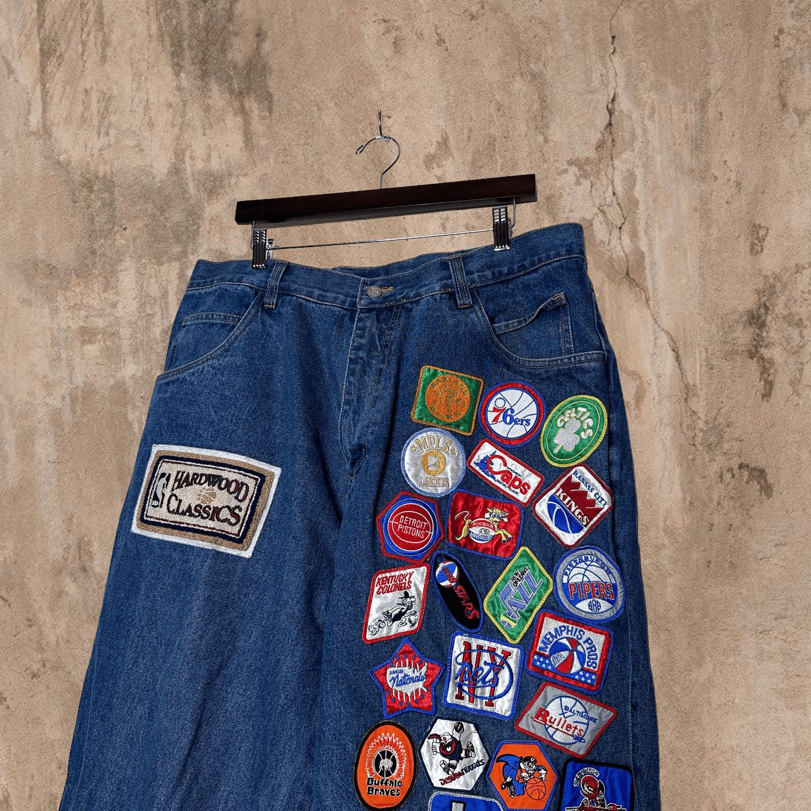 Vintage Vintage Jeff Hamilton NBA Patches Jeans Baggy Fit Y2K | Grailed