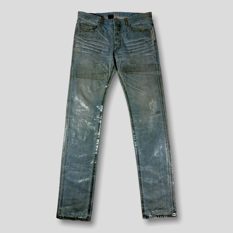 Dior × Hedi Slimane Dior SS/04 Strip Luster Bleu Clair Wax Denim ...