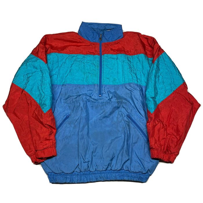 Vintage Vintage 90s Windbreaker Jacket Men’s Medium Blue Red Turquoise ...
