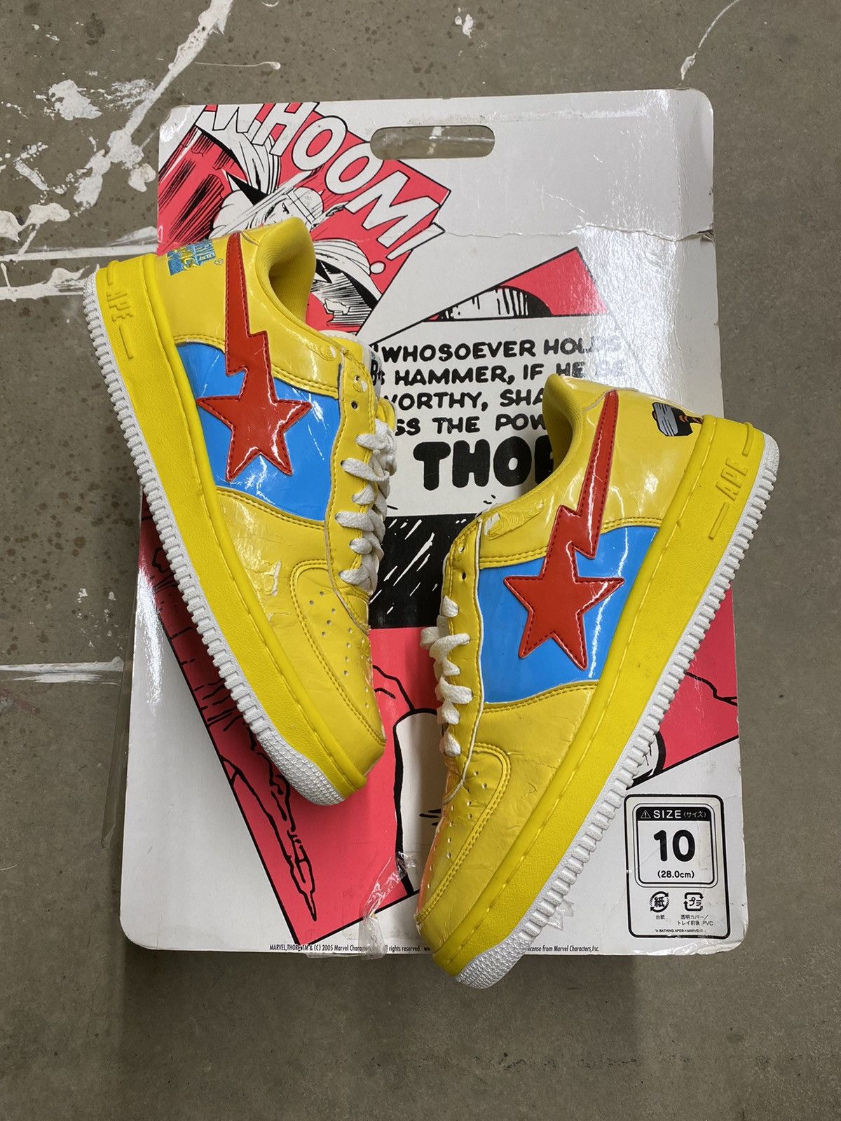 Bape × Marvel Comics Bape x Marvel Bapesta ‘Thor’ FS-001 yellow | Grailed