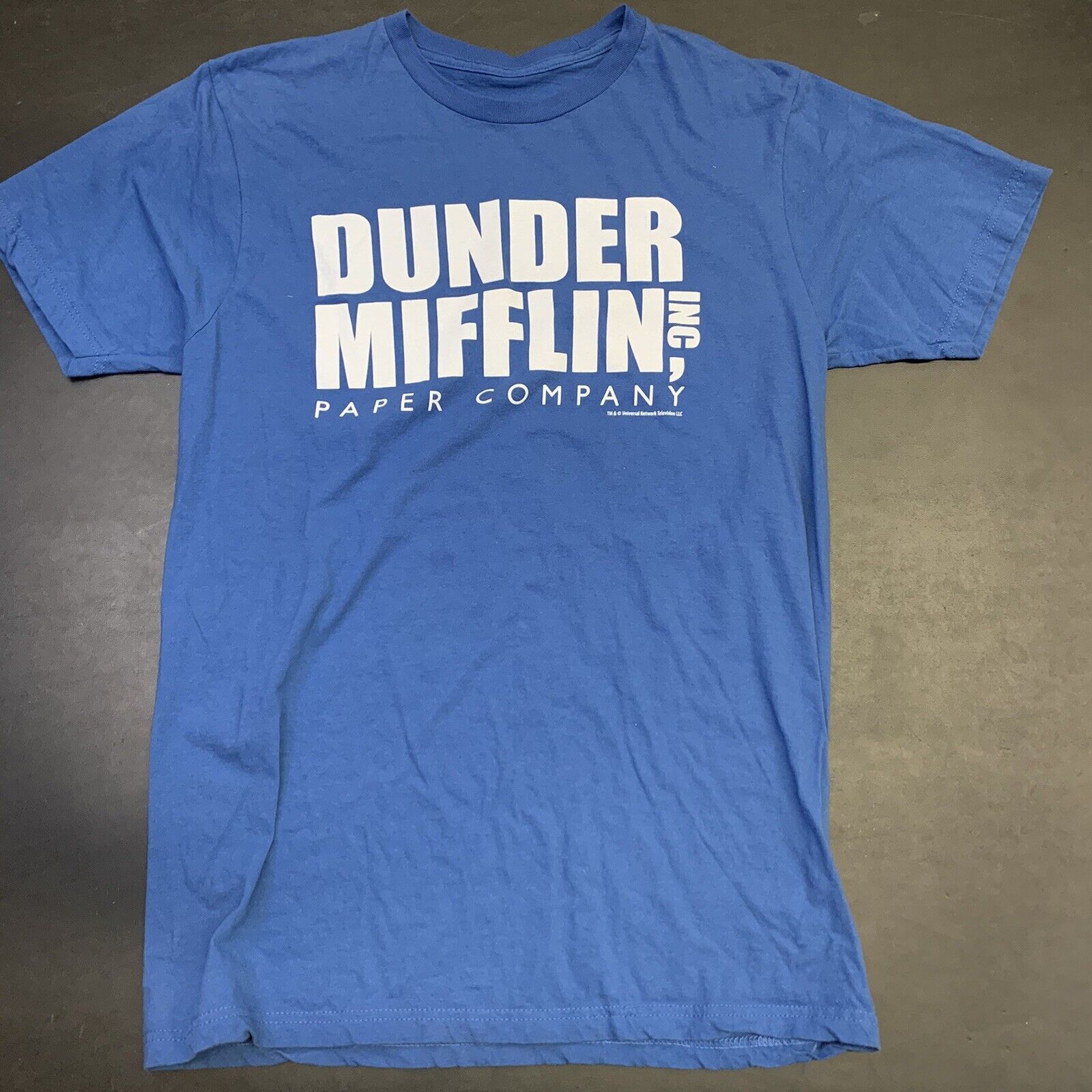Vintage Adult Dunder Mifflin Shirt The Office TV Show Graphic Logo Blue ...