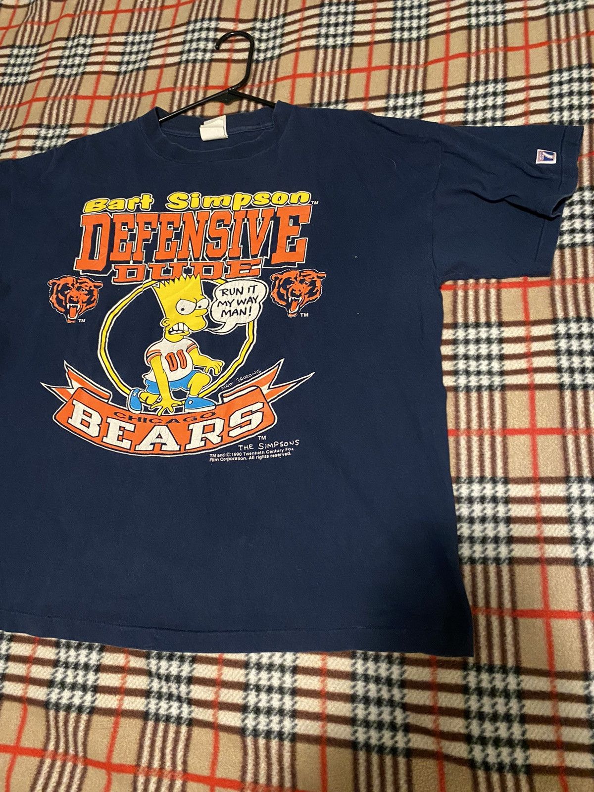 Logo 7 × NFL × The Simpsons Vintage 1990 bart Simpson chicago bear tee ...