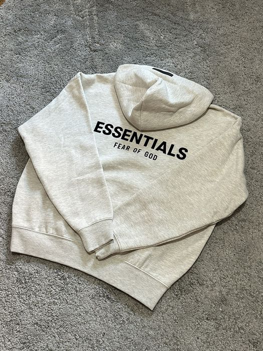 Fear of God Fear of god essentials light oatmeal hoodie | Grailed