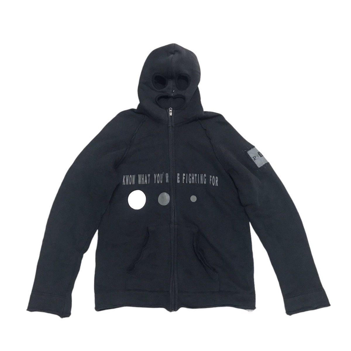 PPFM 2000s Know What You’re Fighting For Gimp Mask Hoodie Jacket | Grailed