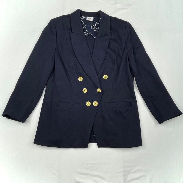 Vintage Cabi Grand Slam Nautical Double Breasted Blazer Jacket Navy ...