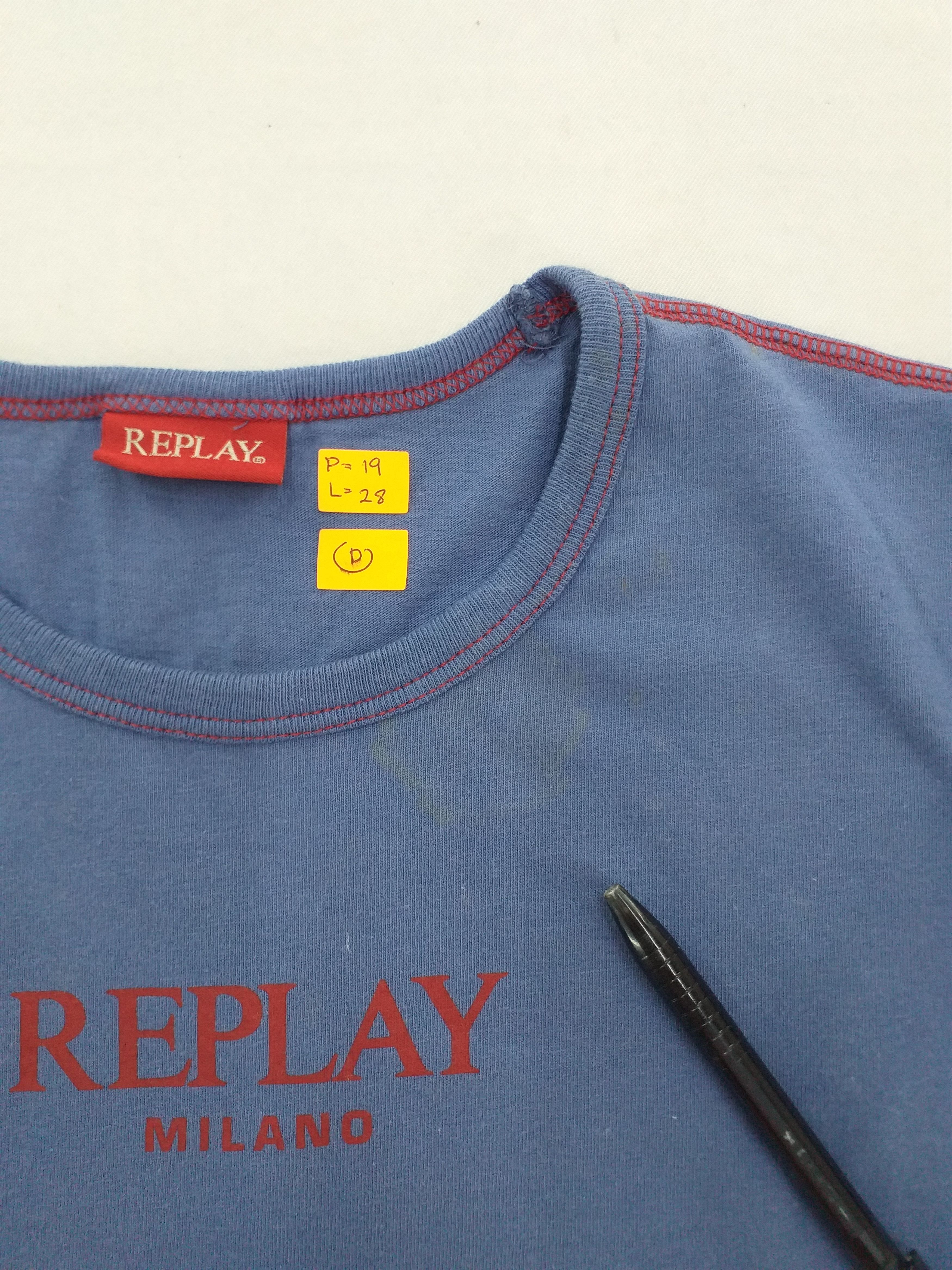 Replay Replay Milano Spell Out Ringer Medium Tshirt -D113 | Grailed