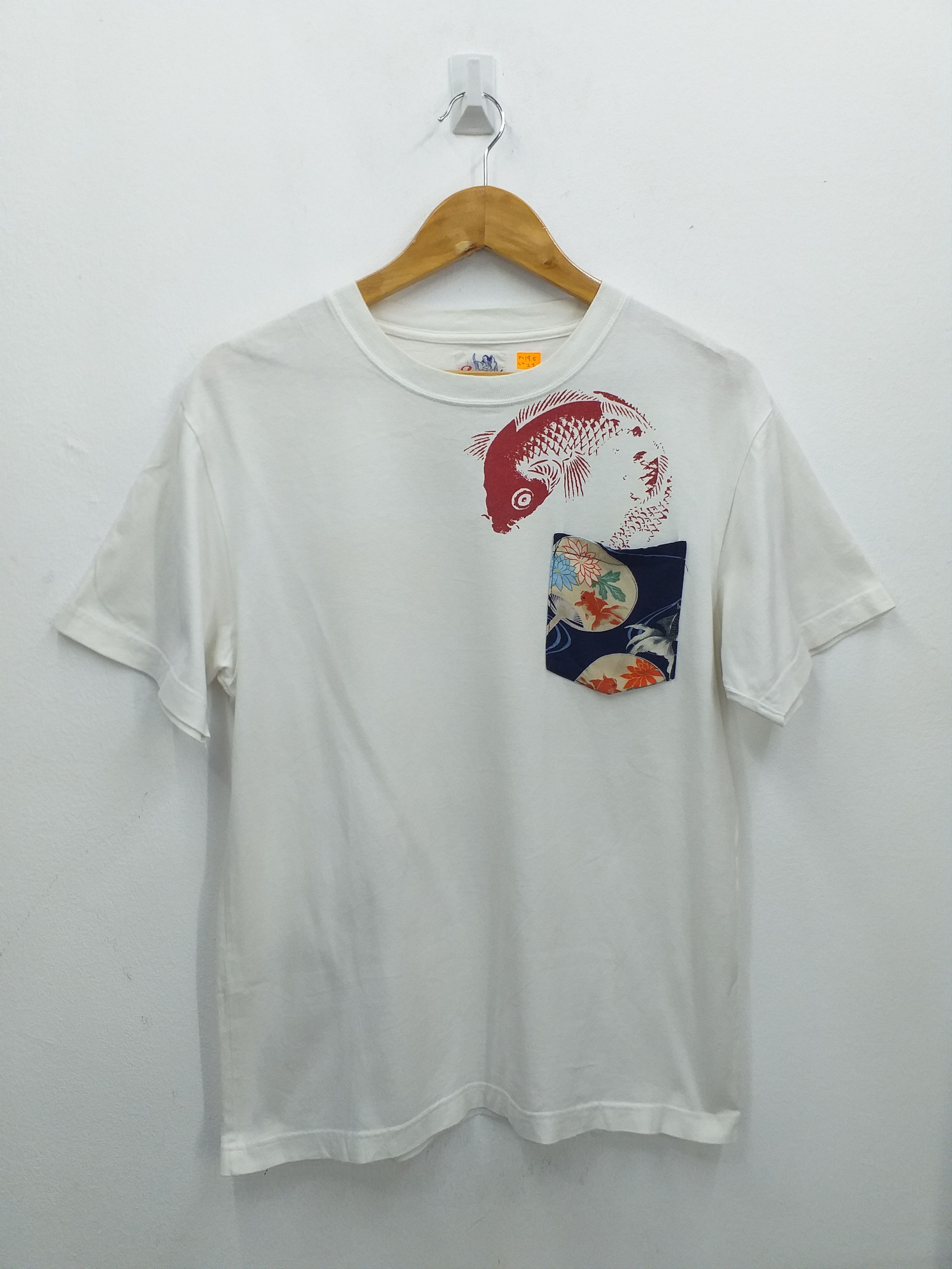 Sukajan T Shirts × Vintage Vintage Oniwa Soto Sukajan Koi Style Large T ...