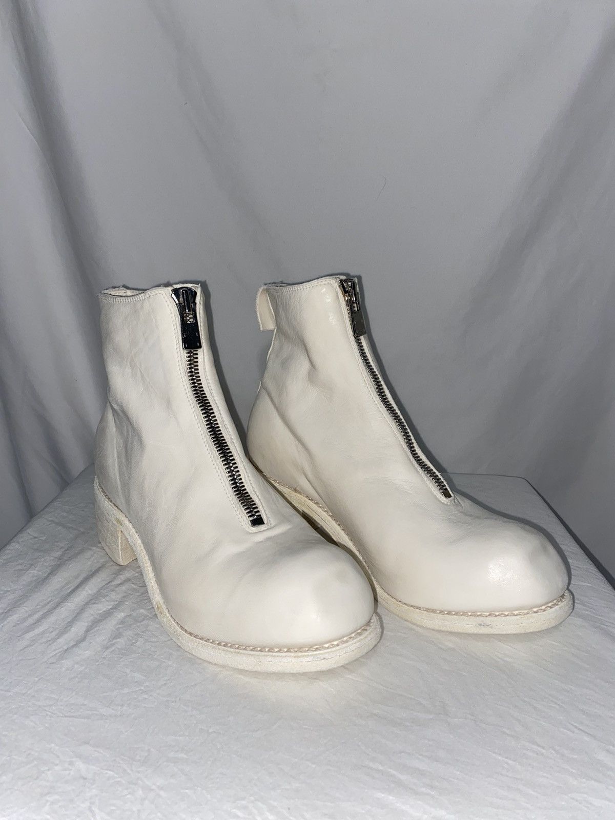 Guidi GUIDI PL1 White Soft Horse Full Grain Front Zip Ankle Boots | Grailed