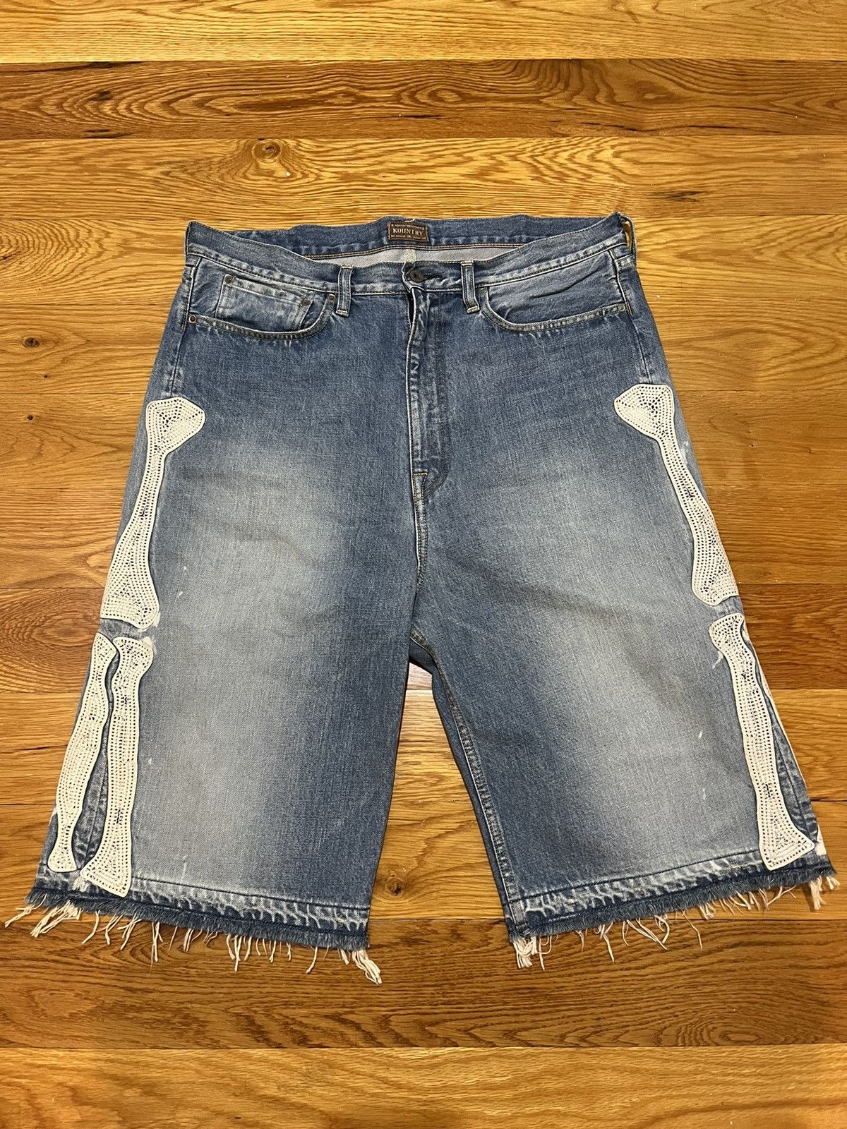 Kapital Kountry Skeleton denim shorts | Grailed