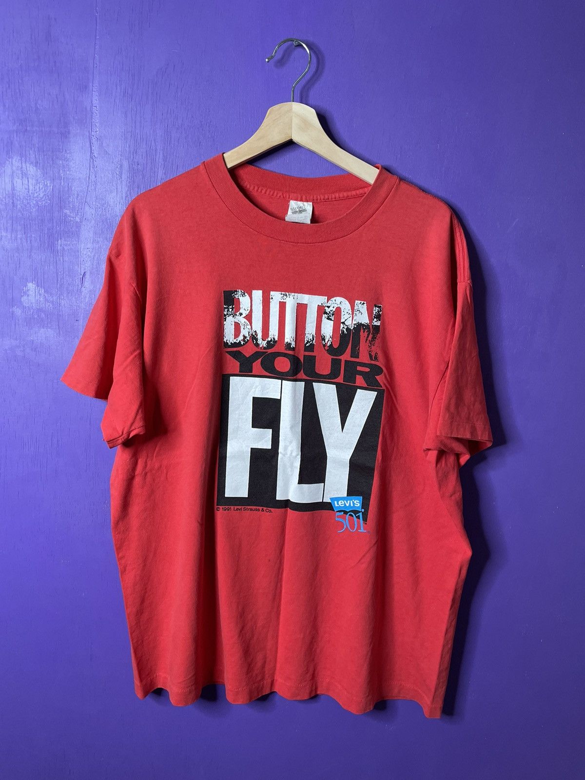 Levi's × Streetwear × Vintage Vintage Levi’s 501 button your fly logo t ...