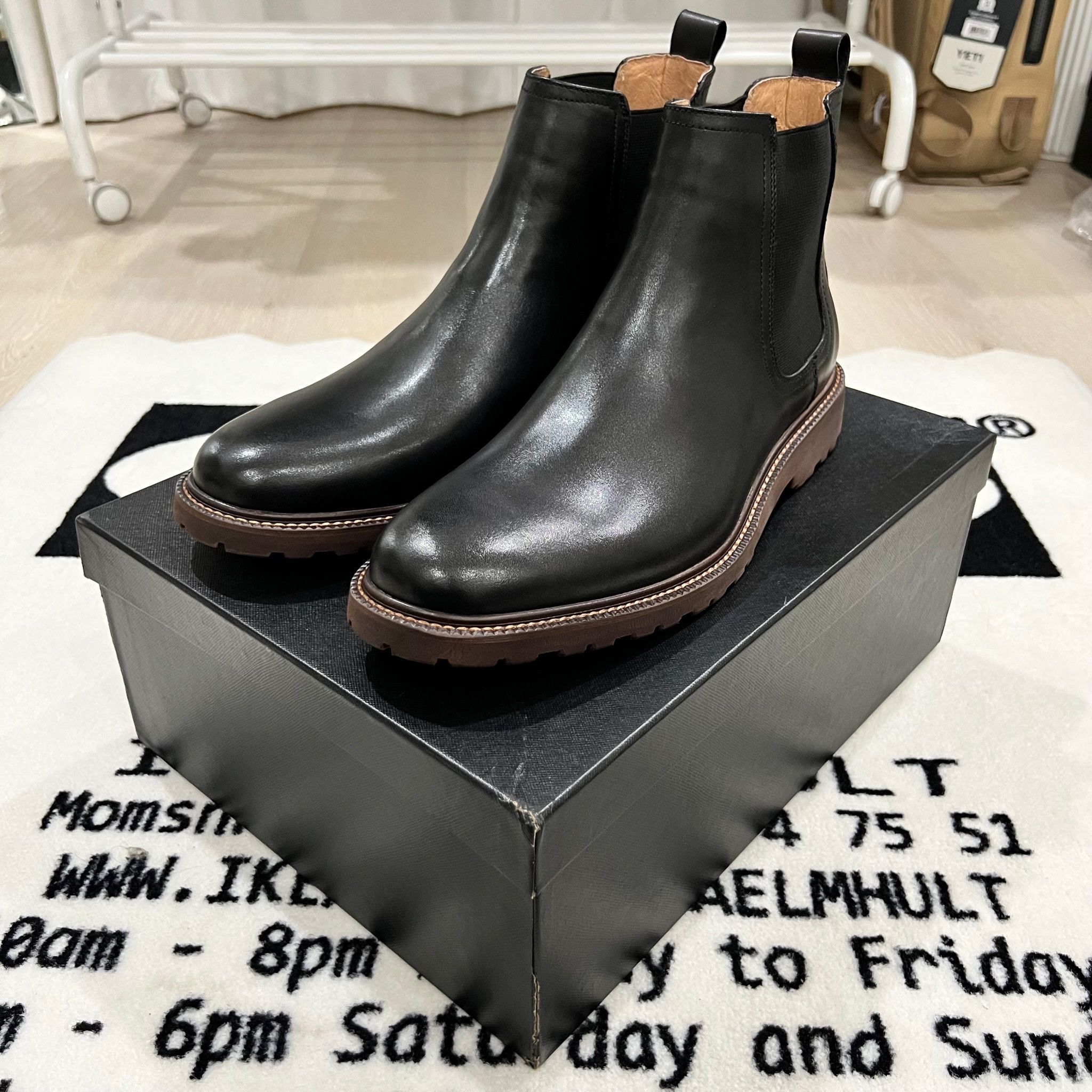 Other Zanzara Zale Black Leather Gum Sole Chelsea Boots | Grailed