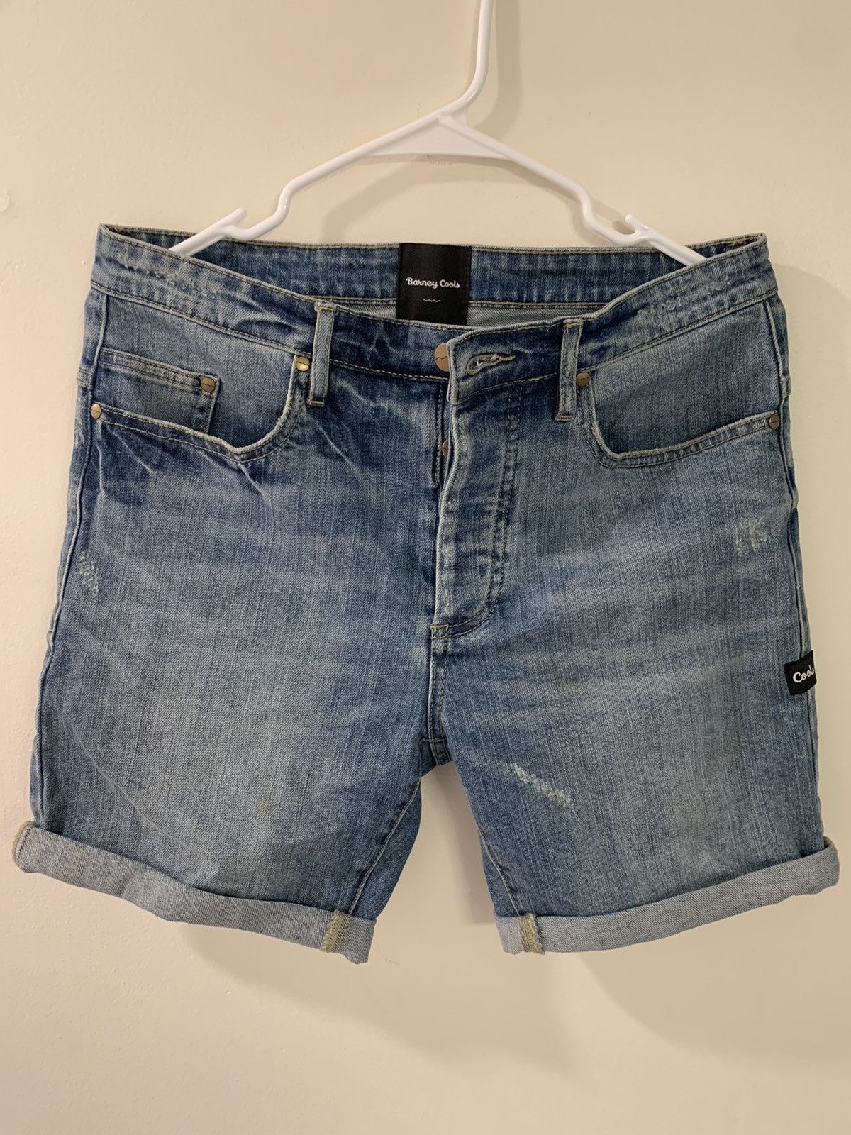 Barney Cools × Streetwear Barney Cools Denim Short Shorts Light Blue ...
