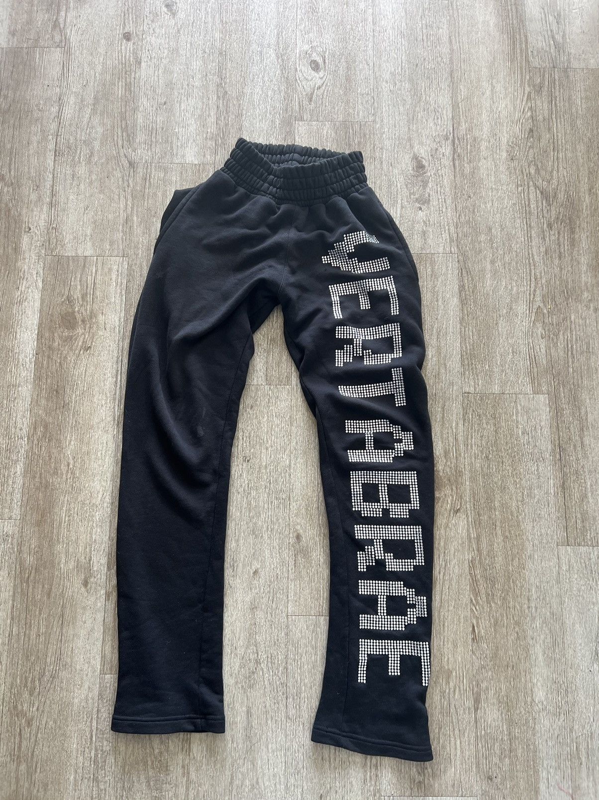 Streetwear Vertabrae Crystal Logo Sweatpants Black | Grailed