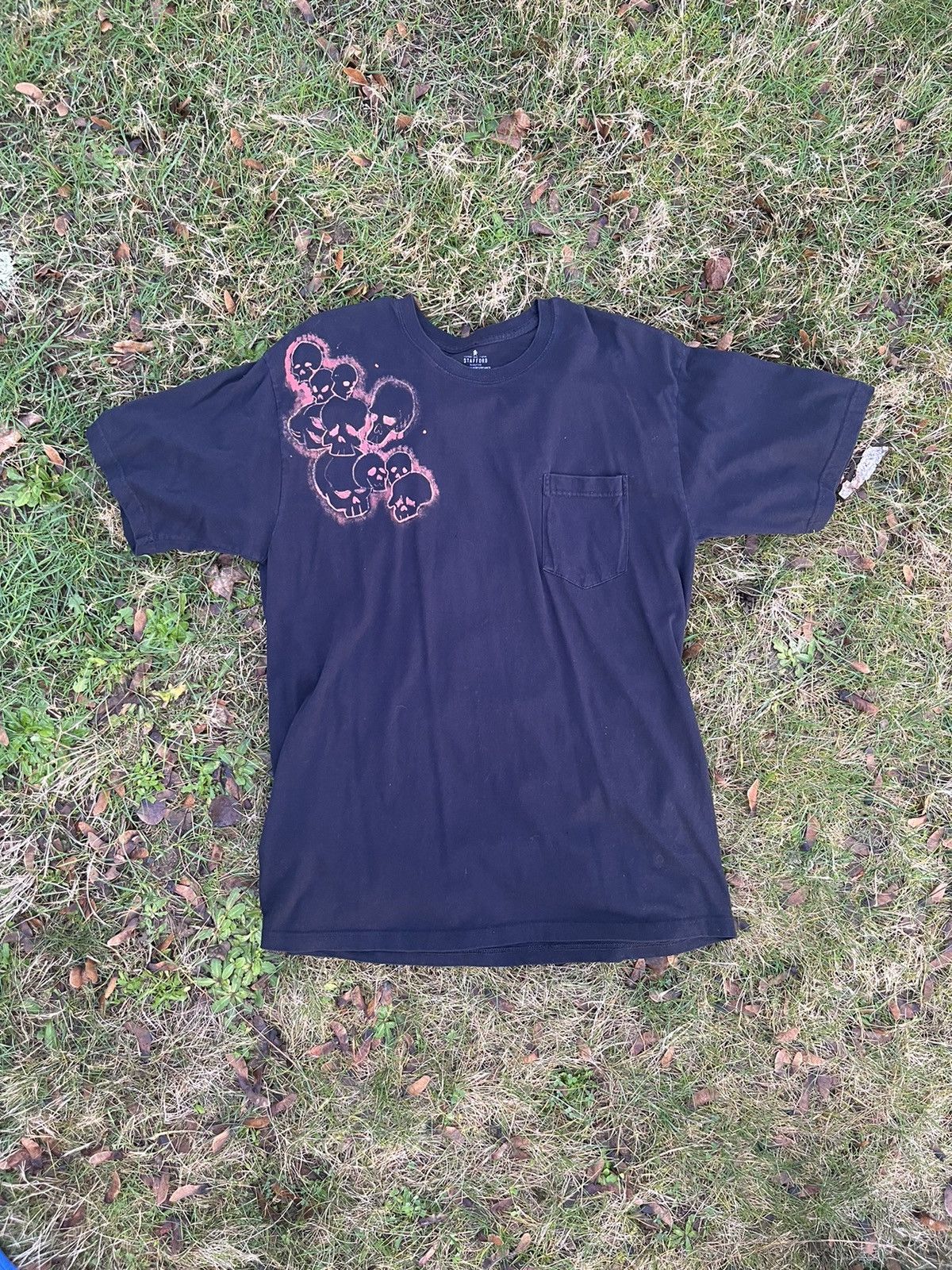 Vintage Custom Bleach Painted Skeleton Shirt | Grailed