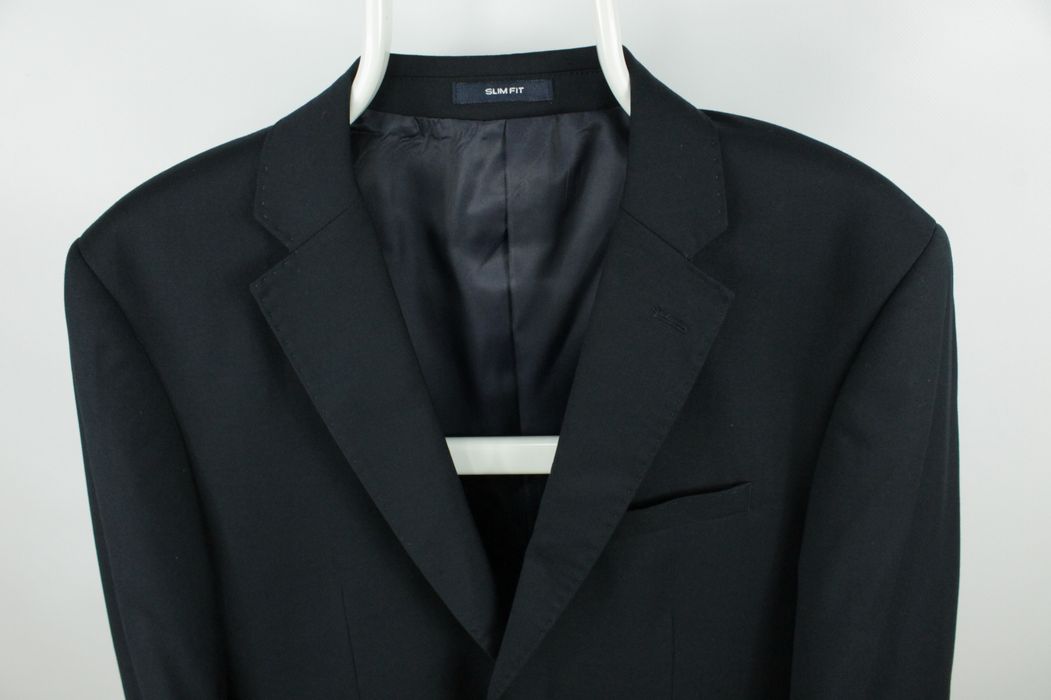Italian Designers Linea Sartoriale Navy Blue Wool Slim Fit Blazer | Grailed