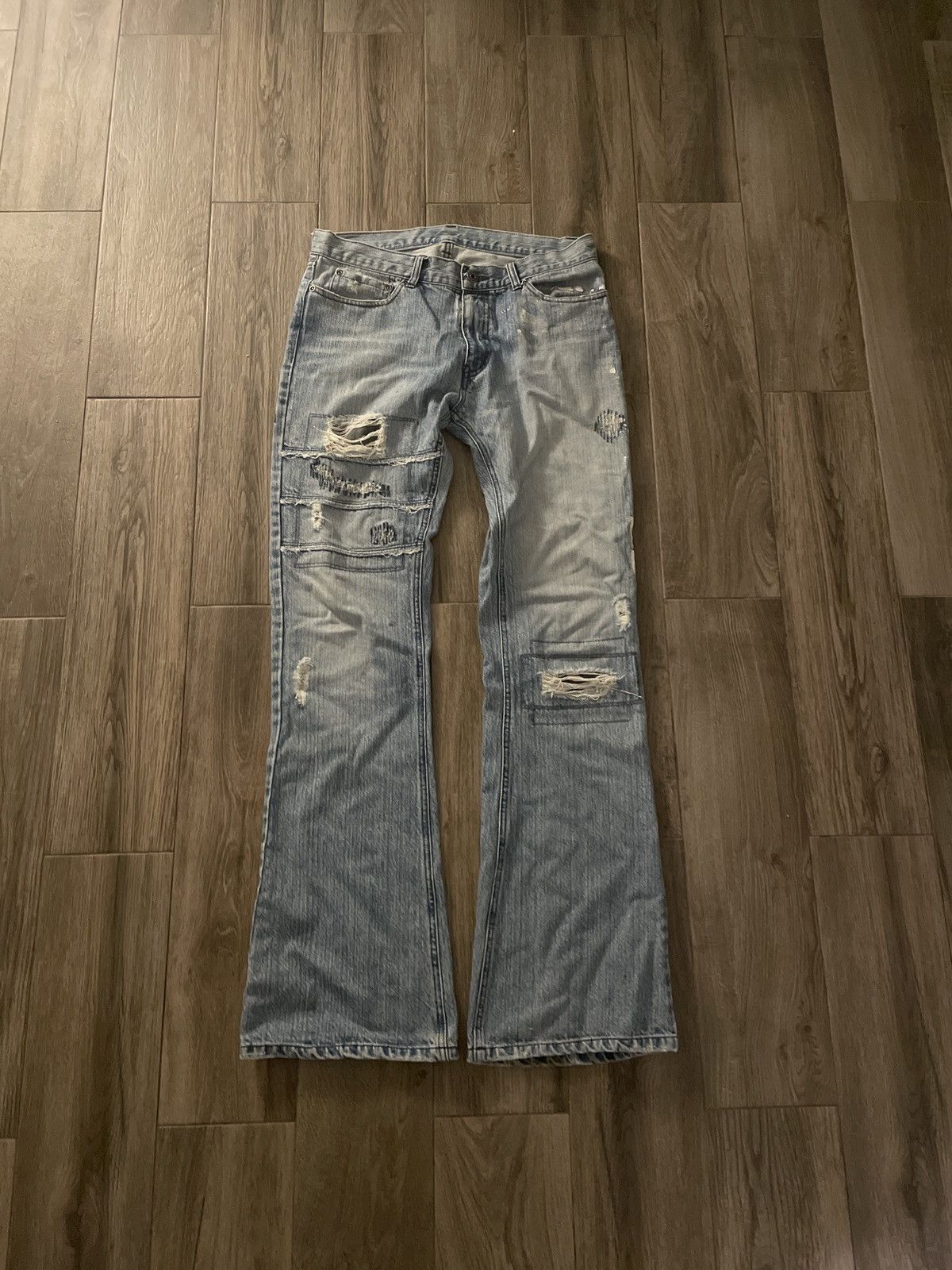 Japanese Brand × Vintage Edge Rupert Repaired Flare Jeans | Grailed