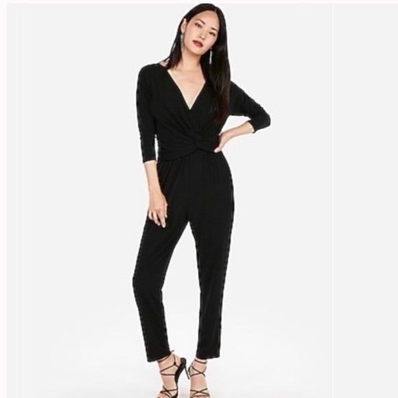Express Express Black Twisted Front Jumpsuit | Grailed