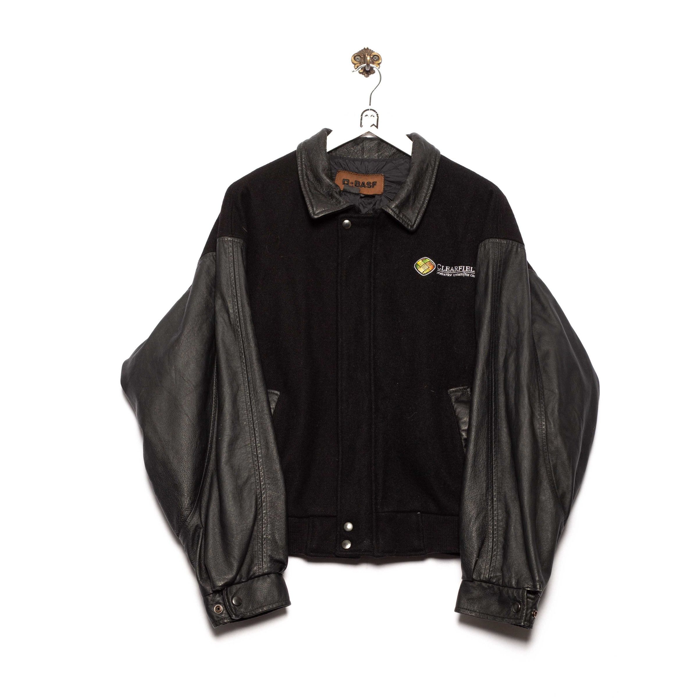 Vintage O-BASf College jacket Clearfield Stick Black | Grailed