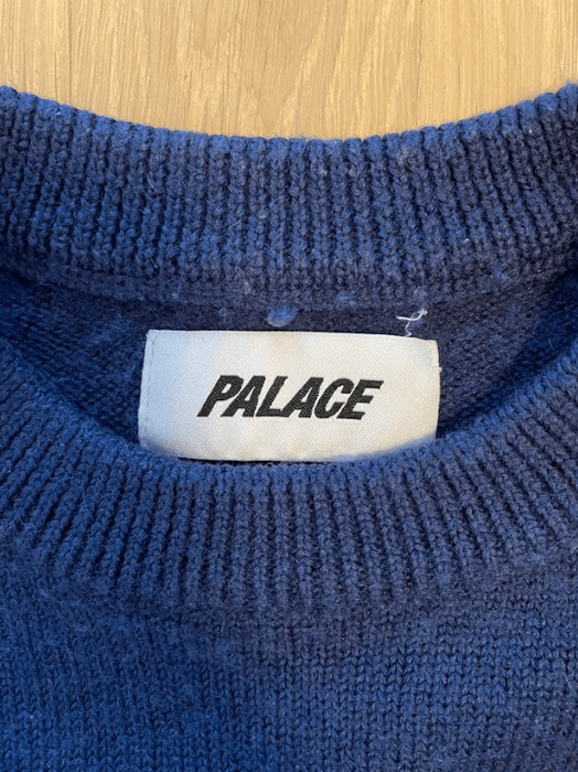 Palace Palace Logo Knit Navy Sweater | Grailed