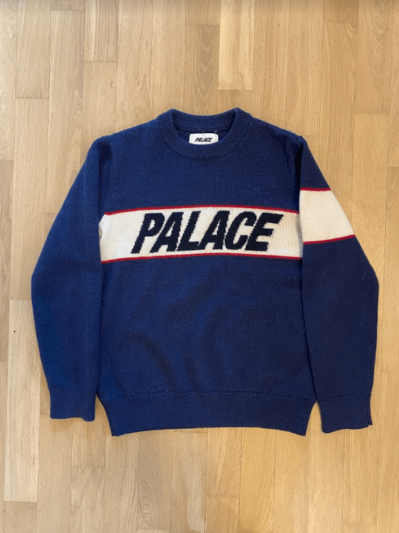 Palace Palace Logo Knit Navy Sweater | Grailed