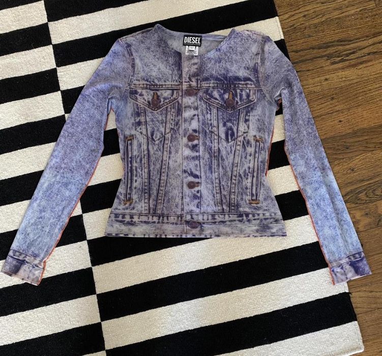 Diesel DIESEL BLUE DENIM MESH TOP | Grailed