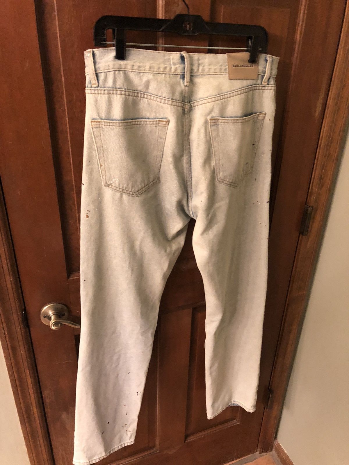 Bare Knuckles Collection 5 paint splatter light wash denim | Grailed