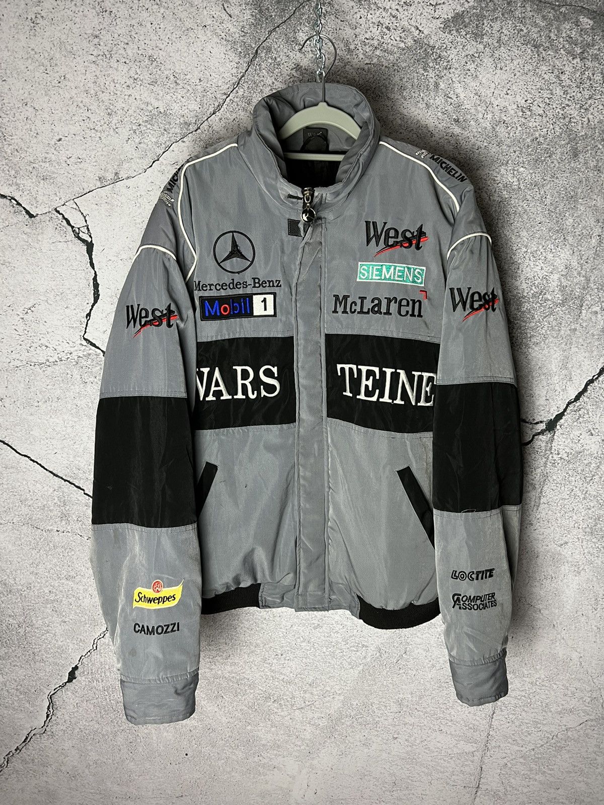 MOTO × Mercedes Benz × Racing Vintage Mercedes Benz McLaren West bomber ...