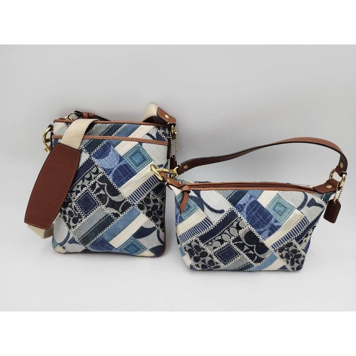 Coach Coach Patchwork Denim Suede Crossbody Demi Shoulder Bag | Grailed