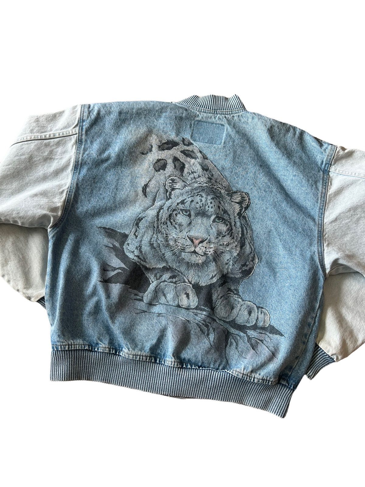 Vintage Vintage Denim Jacket Tiger Leopard Animal Two tone 80s 90s ...