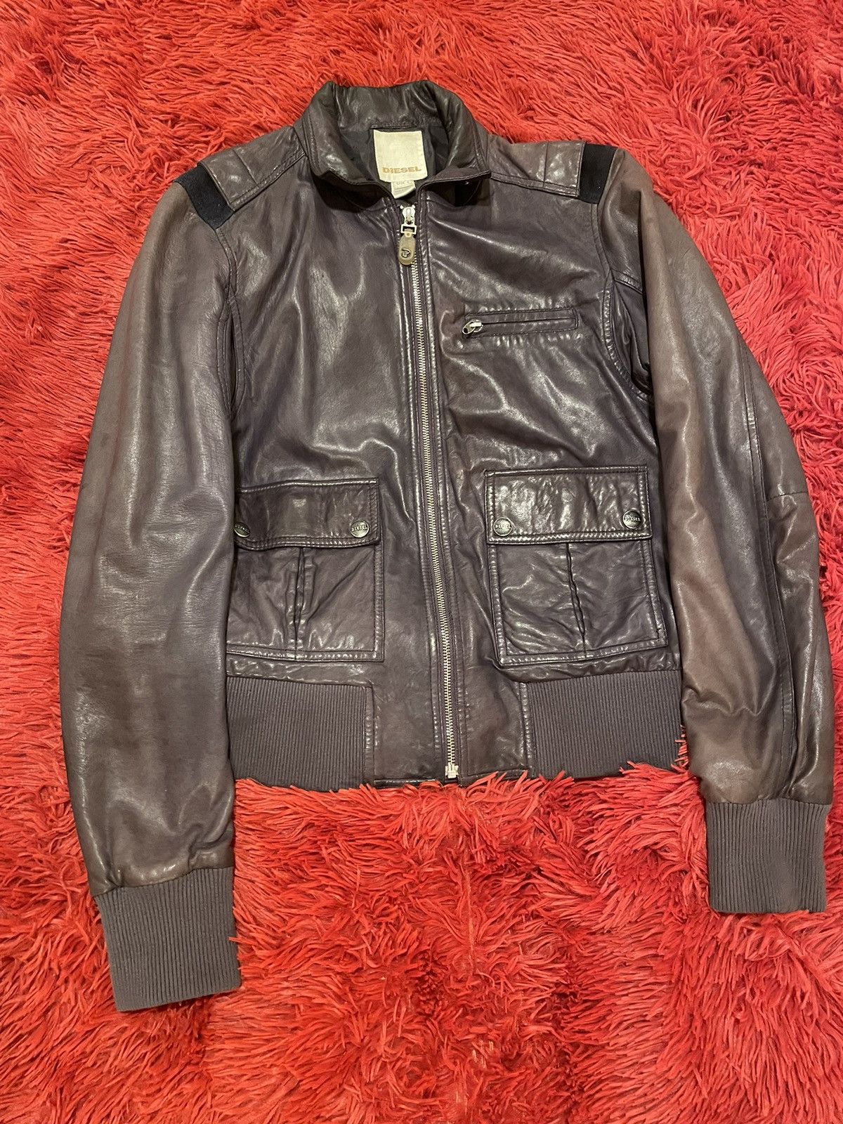 Diesel × Vintage Leather Diesel Bomber Jacket | Grailed