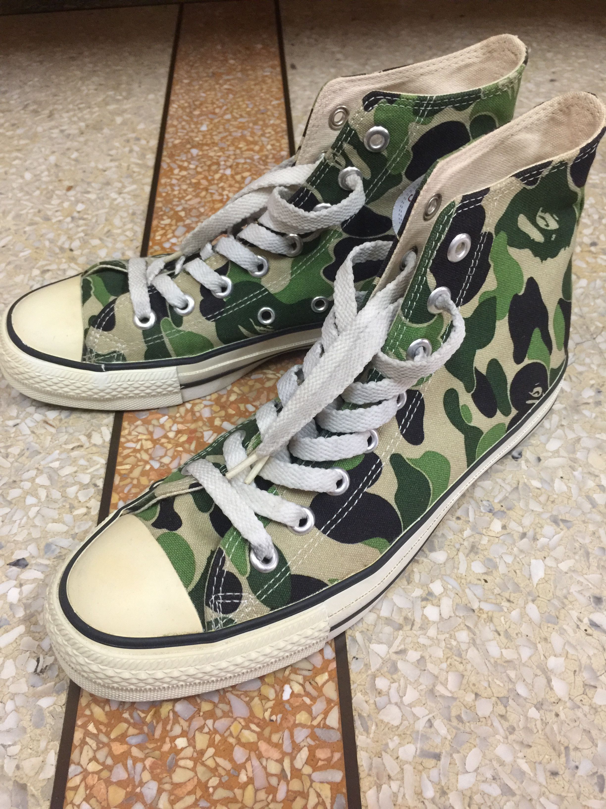 Bape × Converse A BATHING APE x CONVERSE ALL STAR BAPE CAMO Hi COLOR ...